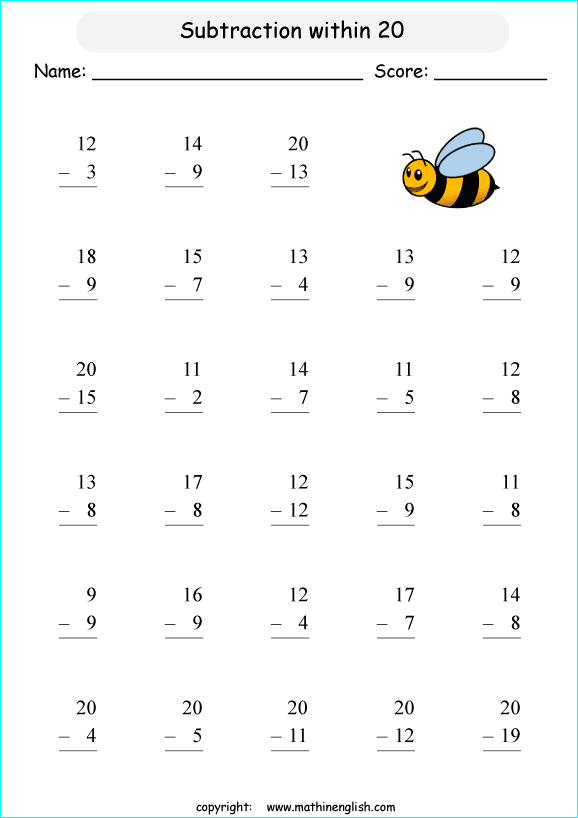 Printable Primary Math Worksheet For Math Grades 1 To 6 Based On The