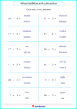 Mixed addition and subtraction, basic division and times worksheets