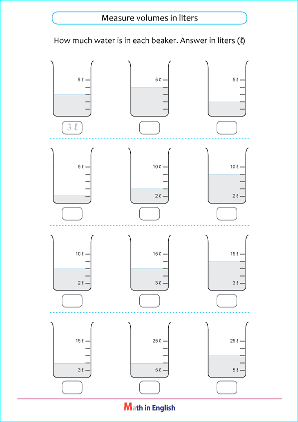 Liters And Milliliters Worksheet