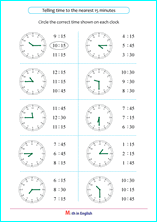 Time Worksheets Nearest Minute Mash Sellers 3rd 4th Class Telling