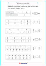 Comparing Fractions Worksheets For Second Grade