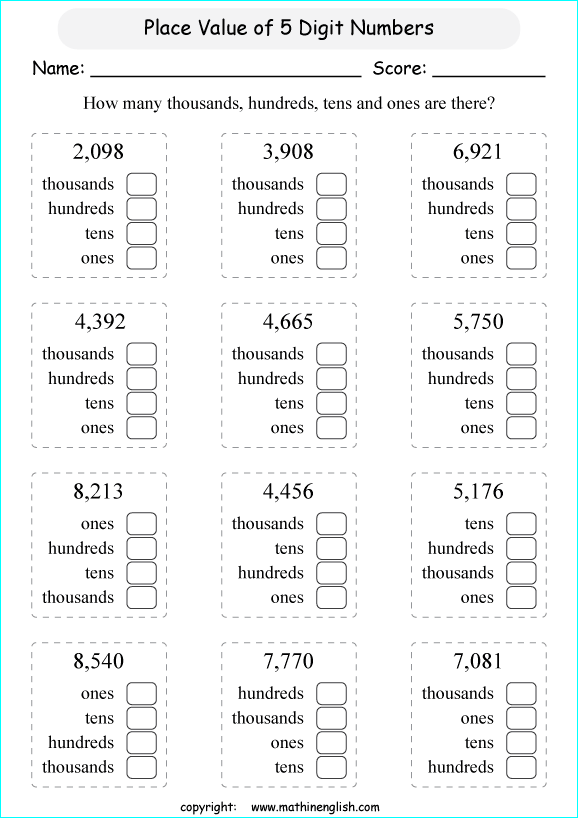 Printable Primary Math Worksheet For Math Grades 1 To 6 Based On The