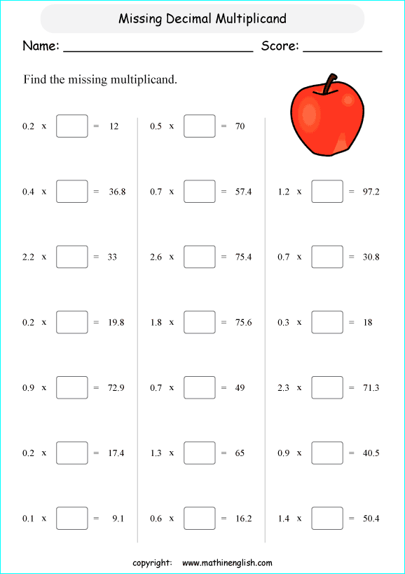 Printable Primary Math Worksheet For Math Grades 1 To 6 Based On The