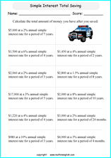 Math Percentage and Percent, discount and interest worksheets for grade ...
